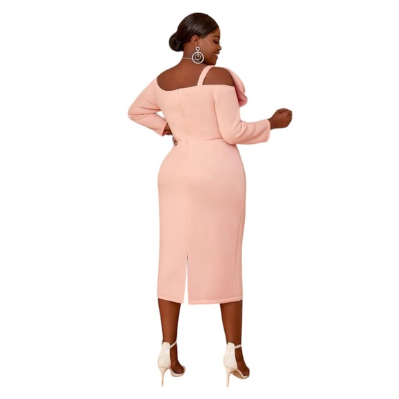 Dresses | Baby Pink 3d Flower Pattern Dress | Poshmark